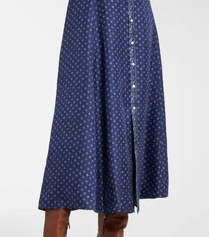 Ralph Lauren Polo Paisley Silk Midi Dress