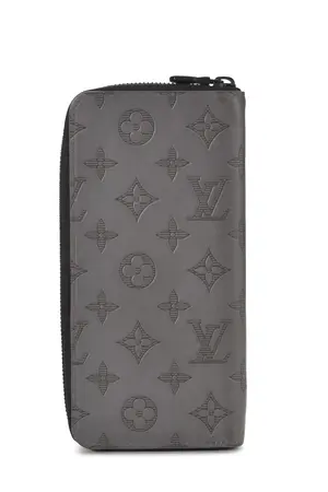 LOUIS VUITTON Monogram Shadow Zippy Vertical Wallet - Grey