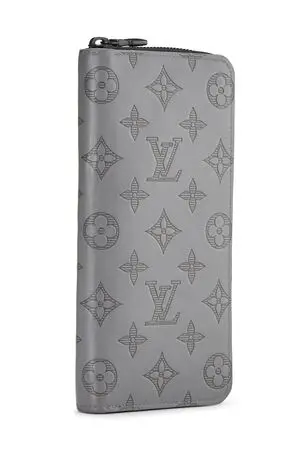 LOUIS VUITTON Monogram Shadow Zippy Vertical Wallet - Grey