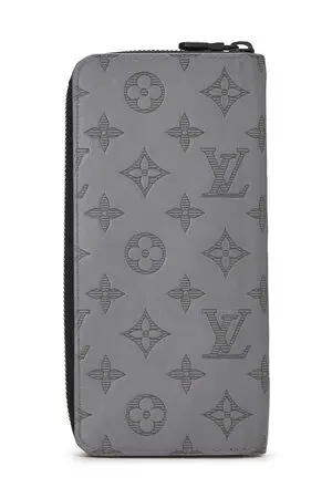LOUIS VUITTON Monogram Shadow Zippy Vertical Wallet - Grey
