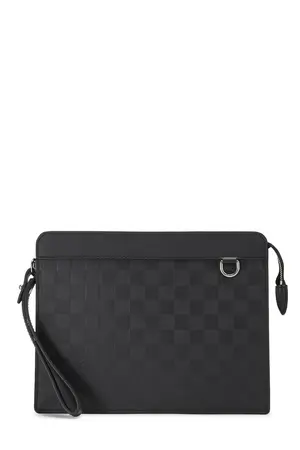 LOUIS VUITTON Damier Infini Stand Pouch - Black