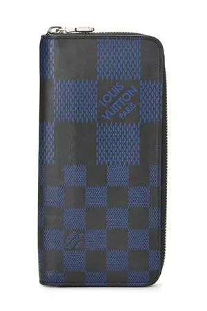 LOUIS VUITTON Damier Infini 3d Zippy Vertical Wallet - Blue
