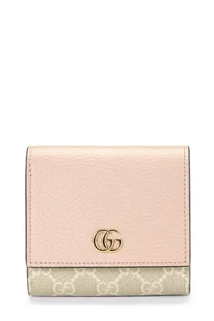 Gucci Gg Supreme Marmont Compact Wallet - Pink