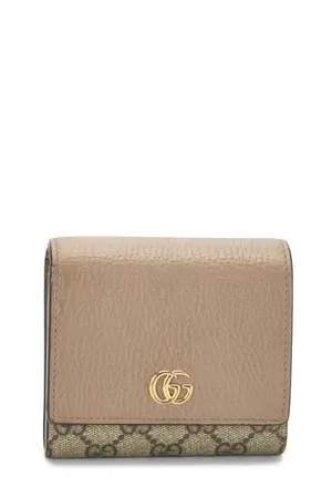 Gucci Gg Supreme Marmont Compact Wallet - Pink