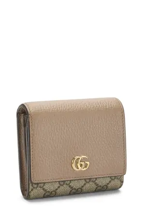 Gucci Gg Supreme Marmont Compact Wallet - Pink