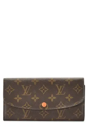 LOUIS VUITTON Orange Monogram Canvas Emilie Wallet Orange