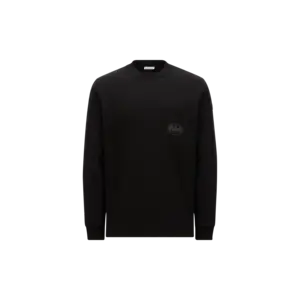 Moncler Batman Motif Long Sleeve Cotton T-Shirt - Black | Editorialist