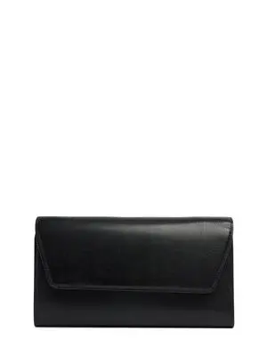 THE ROW Shiny Leather Clutch - Black