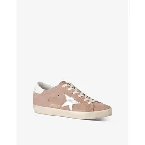 GOLDEN GOOSE Superstar 25737 Star-embroidered Suede Low-top Trainers - Pink Comb