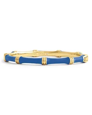 ANABEL ARAM Enamel Bamboo Bangle - Blue/gold