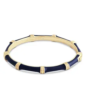 ANABEL ARAM Enamel Bamboo Bangle - Dark Blue/gold