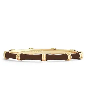 ANABEL ARAM Enamel Bamboo Bangle - Gold/chocolate