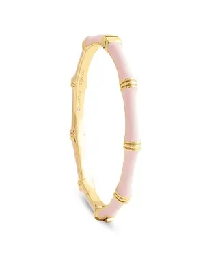 ANABEL ARAM Enamel Bamboo Bangle - Pink/gold