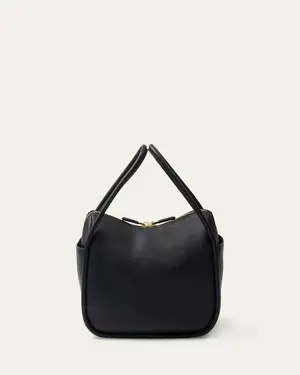 Prada Flou Zip Leather Top-handle Bag - Caramel