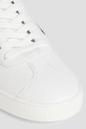 STUART WEITZMAN Daryl Ii Calf Hair-trimmed Leather Sneakers