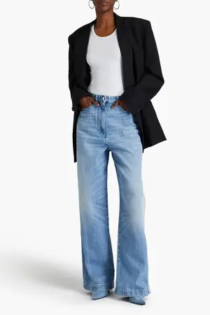 PETER DO High-rise Wide-leg Jeans - Mid Denim