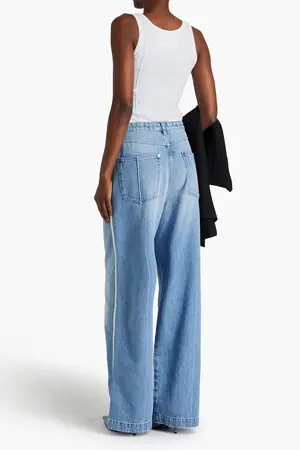 PETER DO High-rise Wide-leg Jeans - Mid Denim