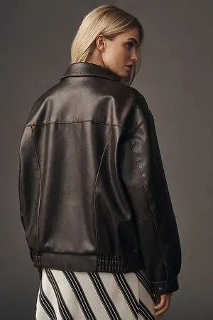PILCRO Reagan Faux Leather Bomber Jacket