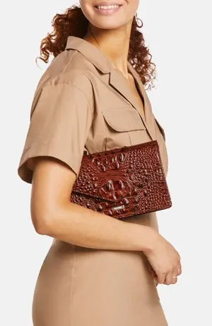 Brahmin Croc Embossed Leather Crossbody Bag