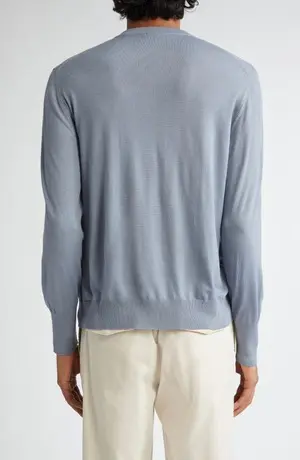 Eleventy Avalon Wool Crewneck Sweater - Sky Blue