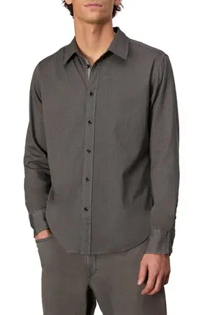 Rag & Bone Tomlin Cotton Dobby Button-up Shirt Dkgrey