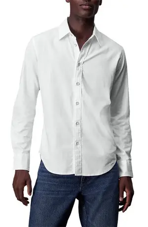 Rag & Bone Tomlin Cotton Dobby Button-up Shirt - White