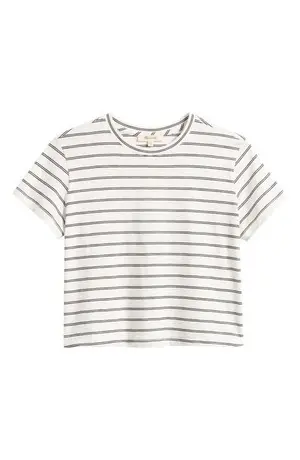 Madewell Stripe Boxy Crop Slub T-shirt - Lighthouse