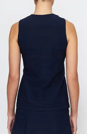 L'ETOILE SPORT Zip Front Tank - Navy