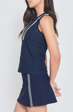 L'ETOILE SPORT Zip Front Tank - Navy