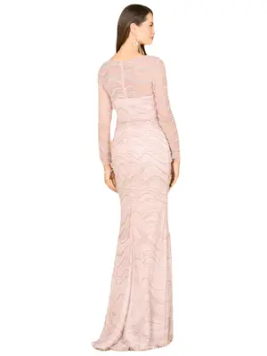 LARA NEW YORK Long Sleeve Lace Gown