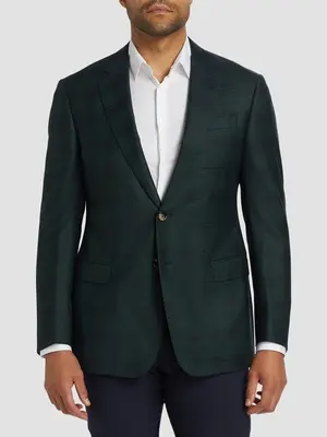 Giorgio Armani Plaid Wool-cashmere Single-breasted Blazer