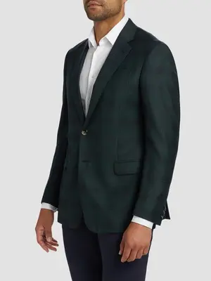 Giorgio Armani Plaid Wool-cashmere Single-breasted Blazer