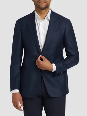 Giorgio Armani Micro Houndstooth Wool Slim-fit Blazer