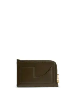 PATOU Logo-stamp Leather Card Holder - Green