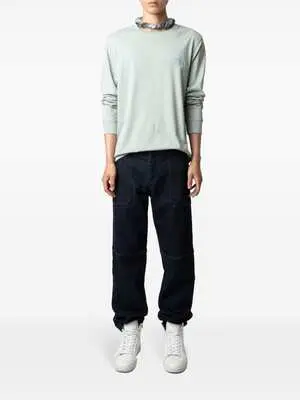 Zadig&Voltaire Logo-stitch Organic-cotton T-shirt - Grey
