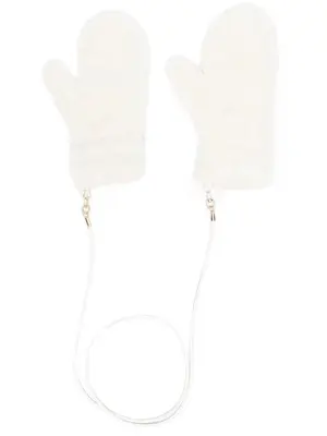 Max Mara Detachable-Strap Mittens White