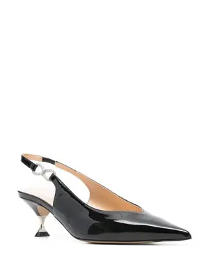 Mach & Mach 60mm Crystal-bow Slingback Pumps