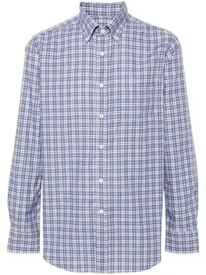 Canali Plaid-check Shirt - Blue