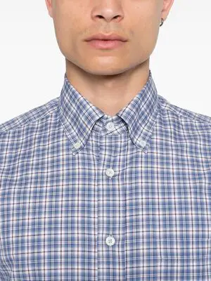 Canali Plaid-check Shirt - Blue