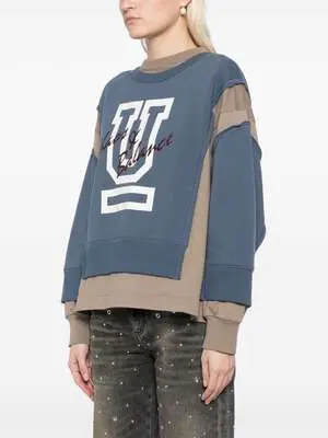Undercover Contrast-panel Cotton Sweatshirt - Blue