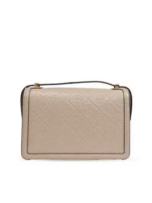 Tory Burch T Monogram Leather Shoulder Bag - Neutrals