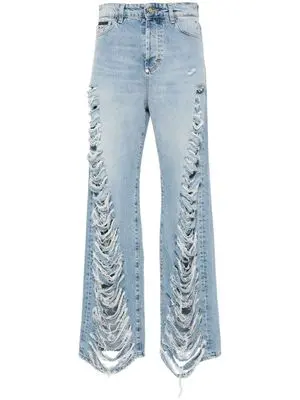 Philipp Plein Ripped Trousers