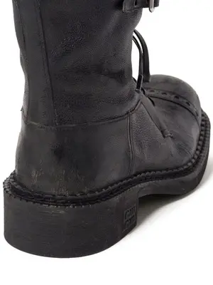 Miu Miu Multi-buckle Leather Boots - Black