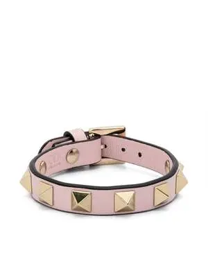 Valentino Garavani Valentino Garavani Rockstud Platinum-Finish Bracelet Pink