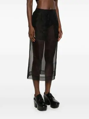 Simone Rocha Sheer Pencil Midi Skirt - Black