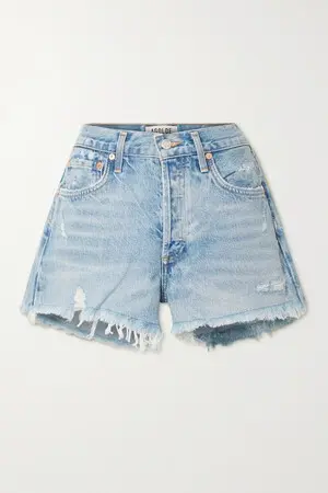 AGOLDE Parker Vintage Cutoff Denim Shorts - Blue