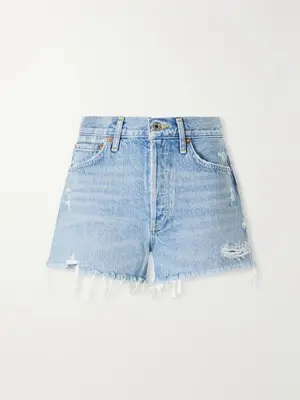 AGOLDE Parker Vintage Cutoff Denim Shorts - Blue