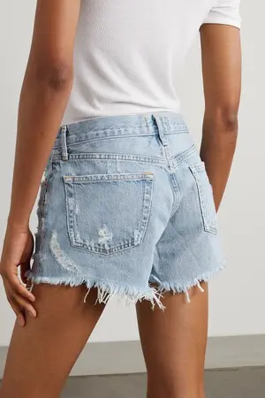 AGOLDE Parker Vintage Cutoff Denim Shorts - Blue