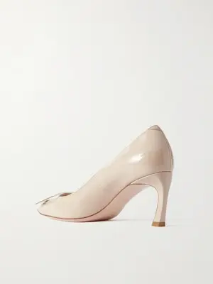 ROGER VIVIER Belle Vivier Trompette 70 Buckled Patent-leather Pumps - Neutrals