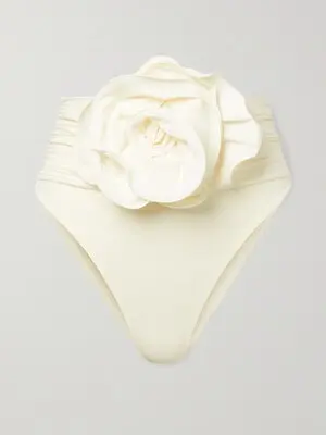 Magda Butrym Appliquéd Ruched Bikini Briefs - Neutrals